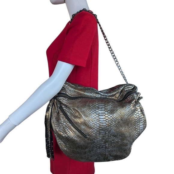 Botkier | Bags | Botkier Silver Snake Print Shoulder Bag | Poshmark